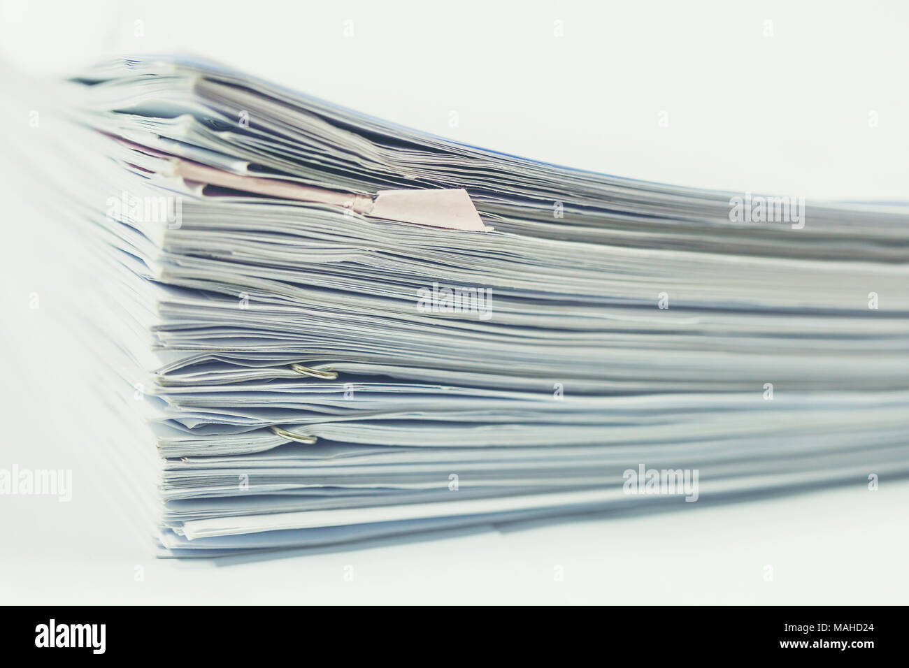Stack of business report paper files Stock Photo - Alamy