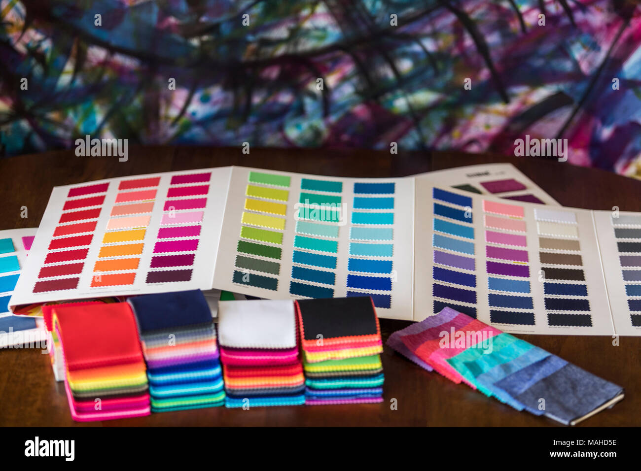 Pantone Books and Colourful Fabrics Stock Photo - Alamy