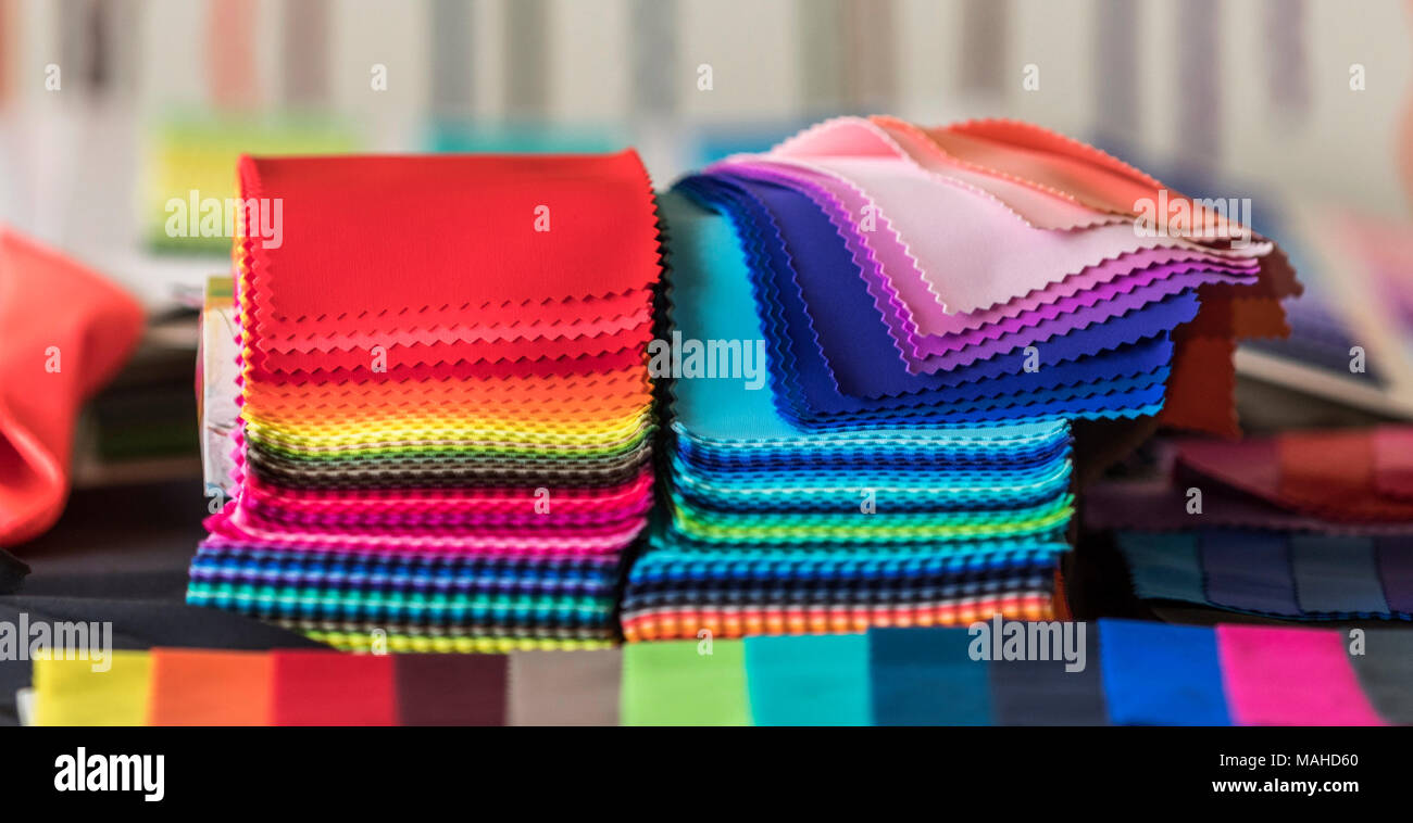 Pantone Books and Colourful Fabrics Stock Photo - Alamy