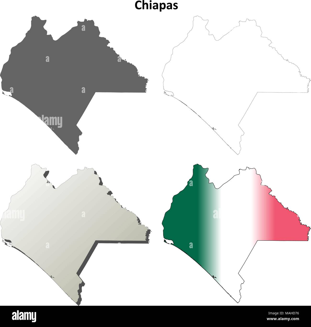 Chiapas blank outline map set Stock Vector Image & Art - Alamy