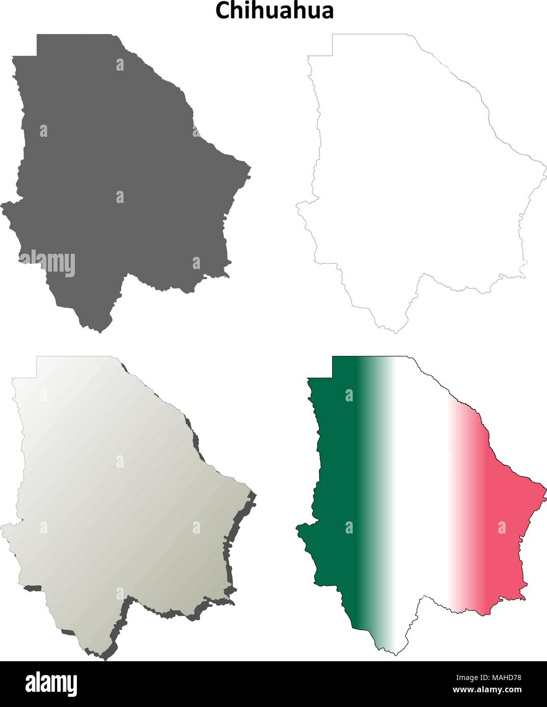 Chihuahua blank outline map set Stock Vector Image & Art - Alamy