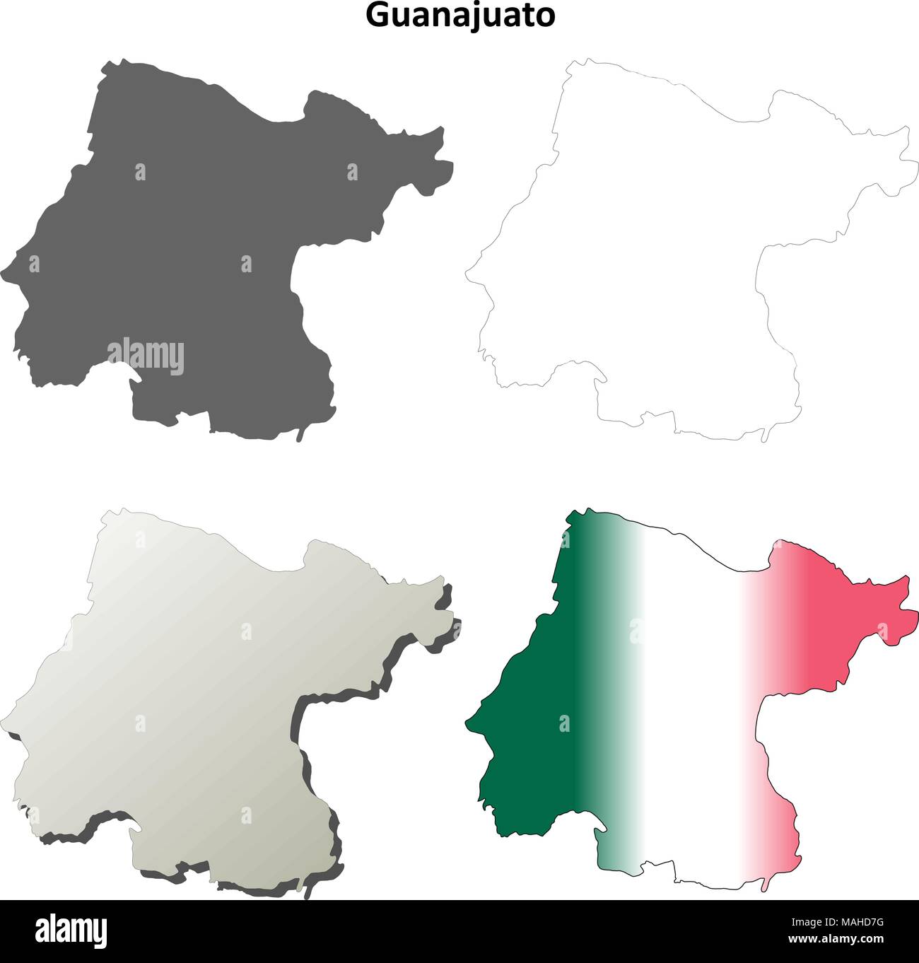 Guanajuato blank outline map set Stock Vector Image & Art - Alamy