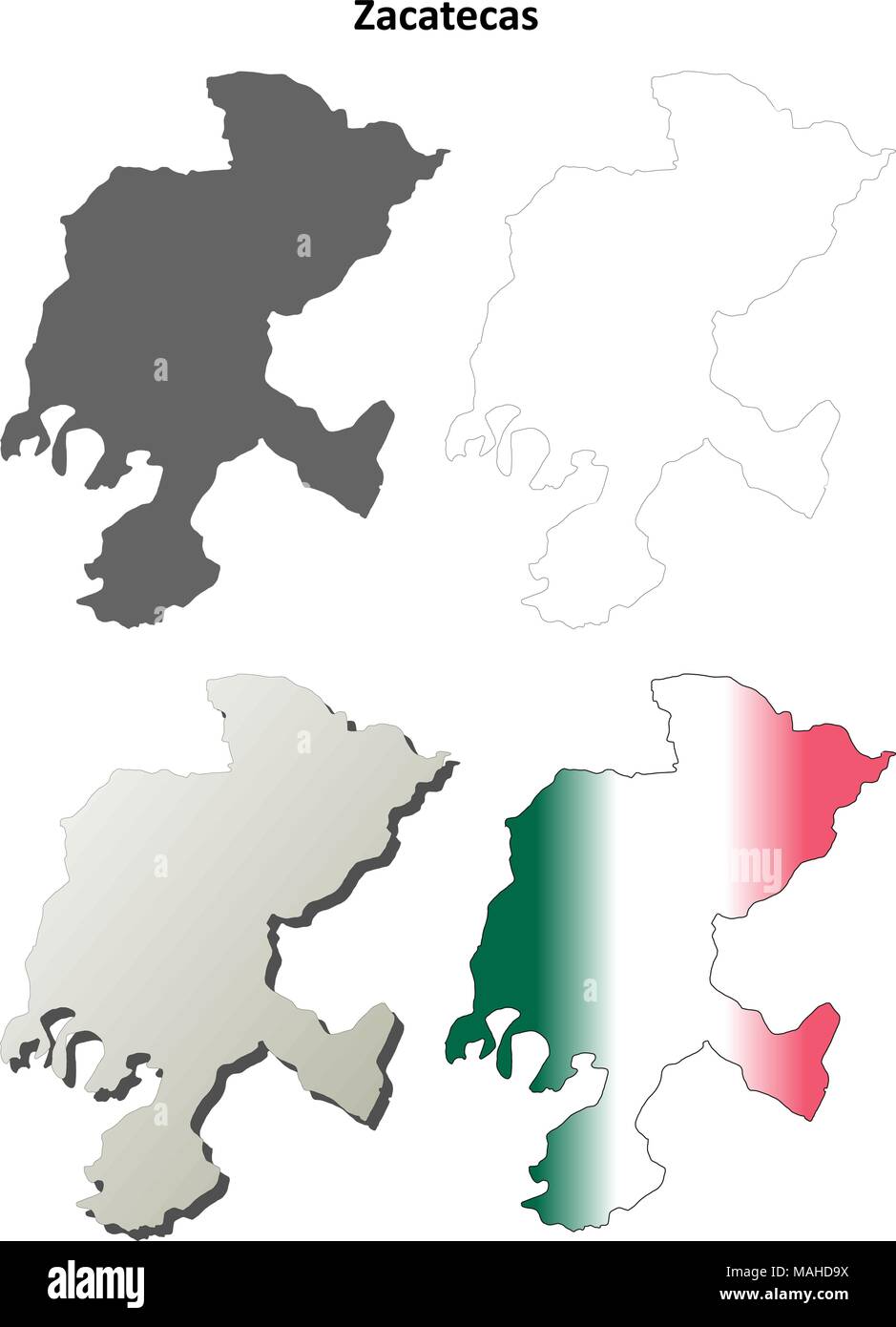 Mexico map outline hi-res stock photography and images - Alamy