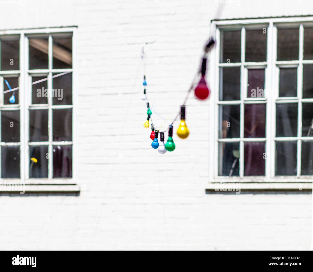 string wired bulbs on white background Stock Photo - Alamy