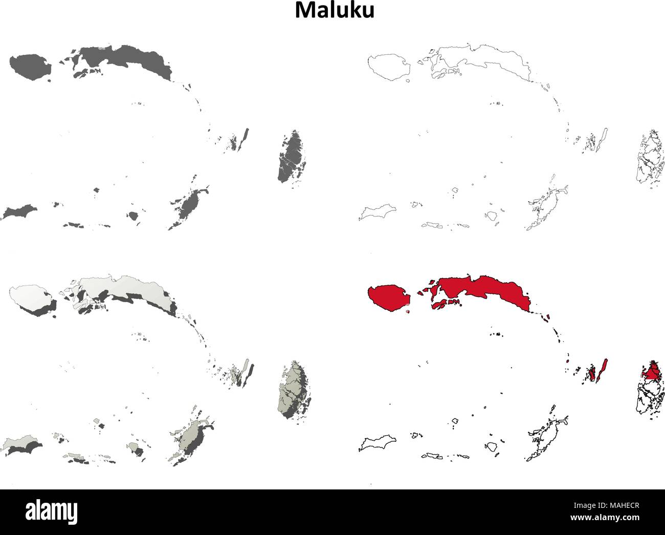 Maluku map vector hi-res stock photography and images - Alamy
