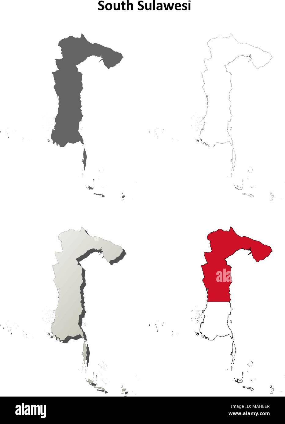 South Sulawesi blank outline map set Stock Vector Image & Art - Alamy
