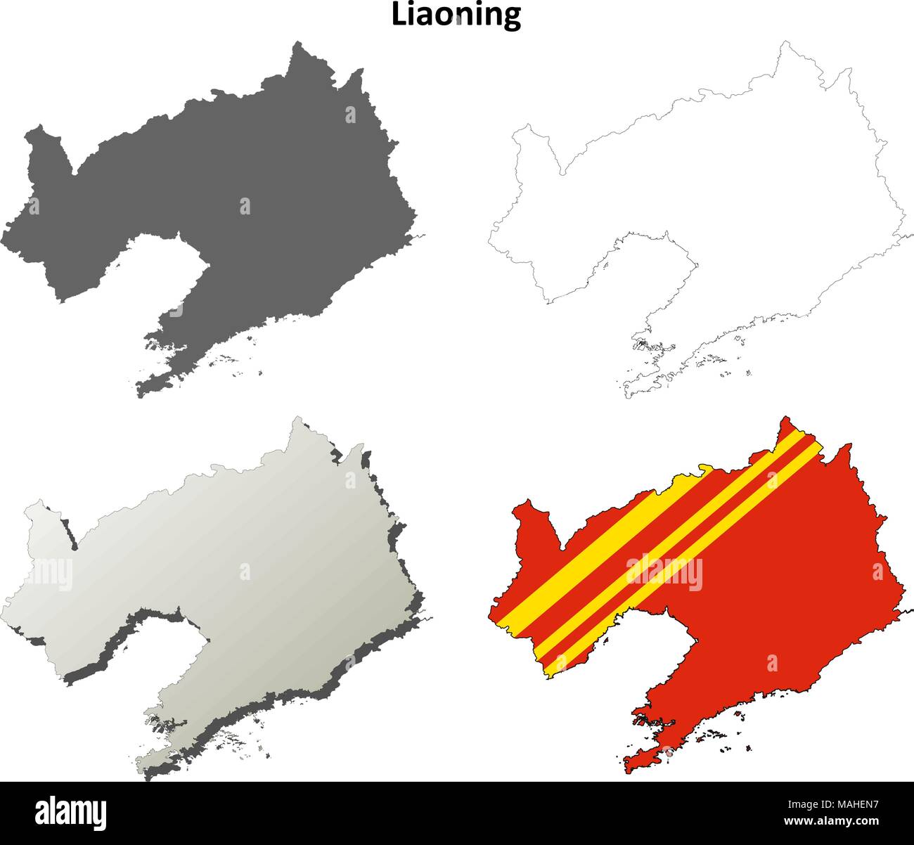 Liaoning blank outline map set Stock Vector Image & Art - Alamy