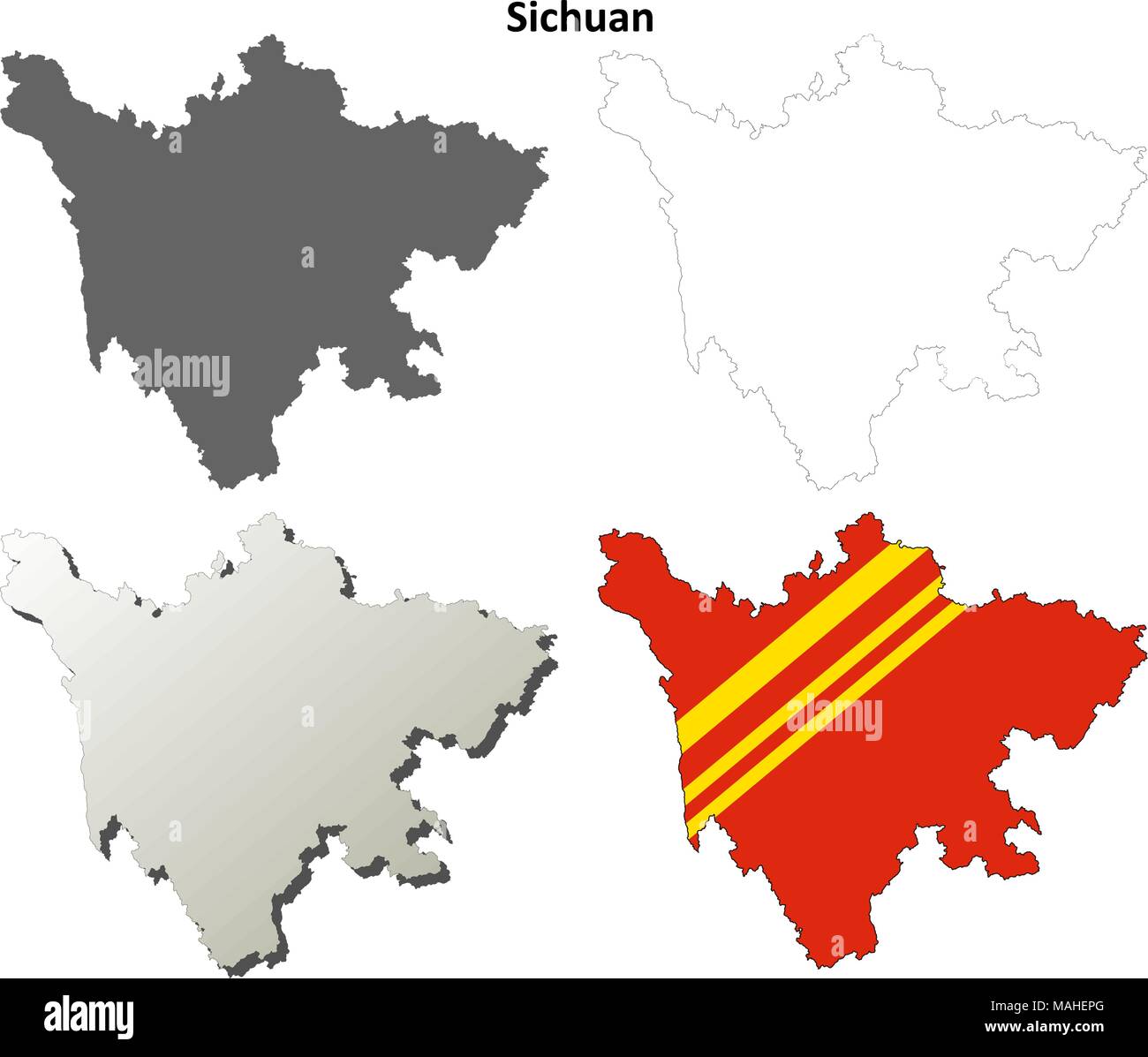 Sichuan map hi-res stock photography and images - Alamy