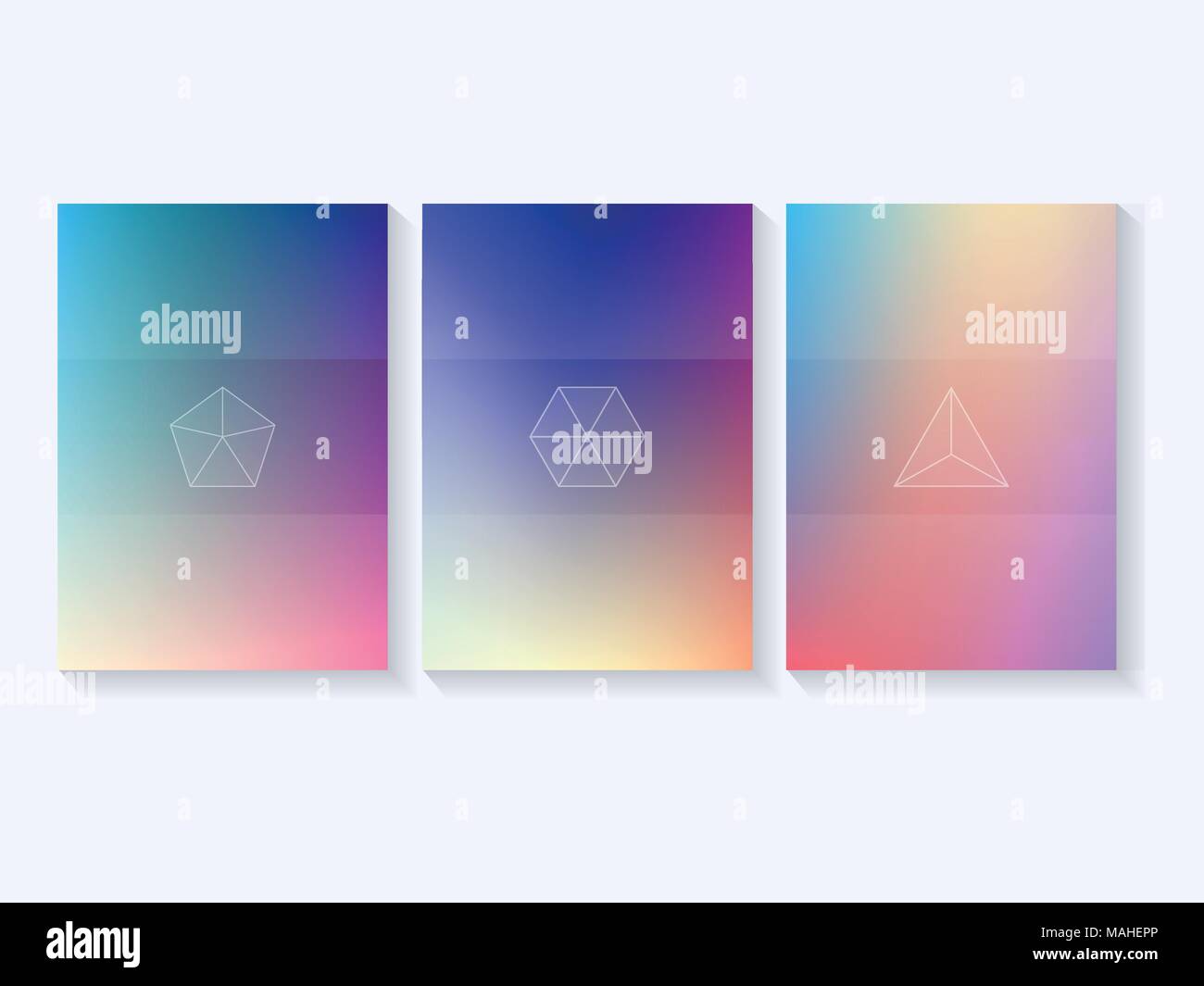 Bright gradient background Three trendy design templates with different ...