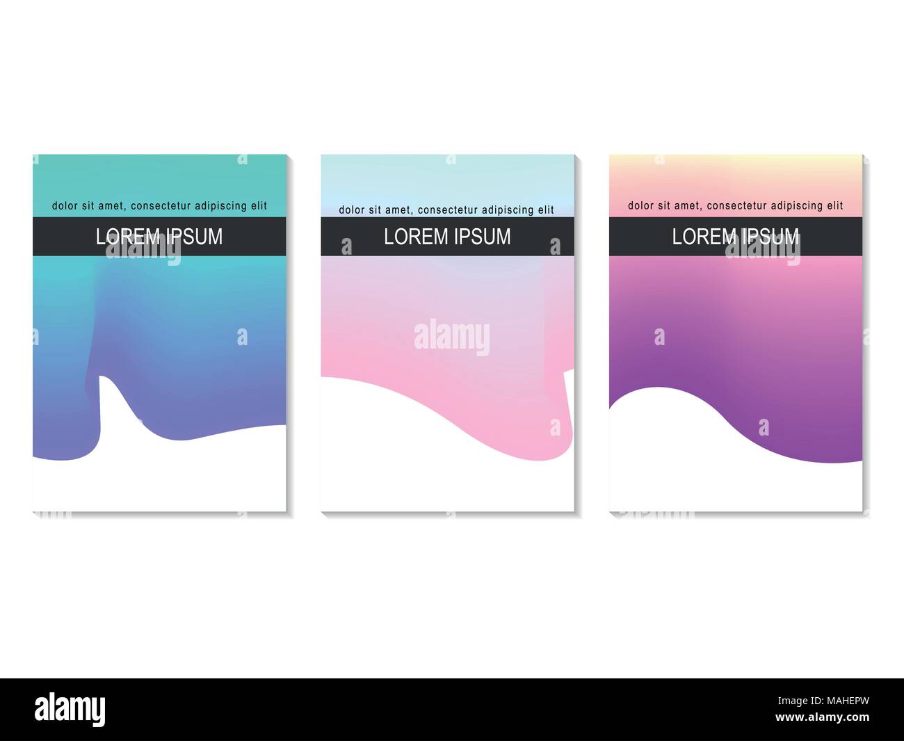 Bright gradient background Three trendy design templates with two tones ...