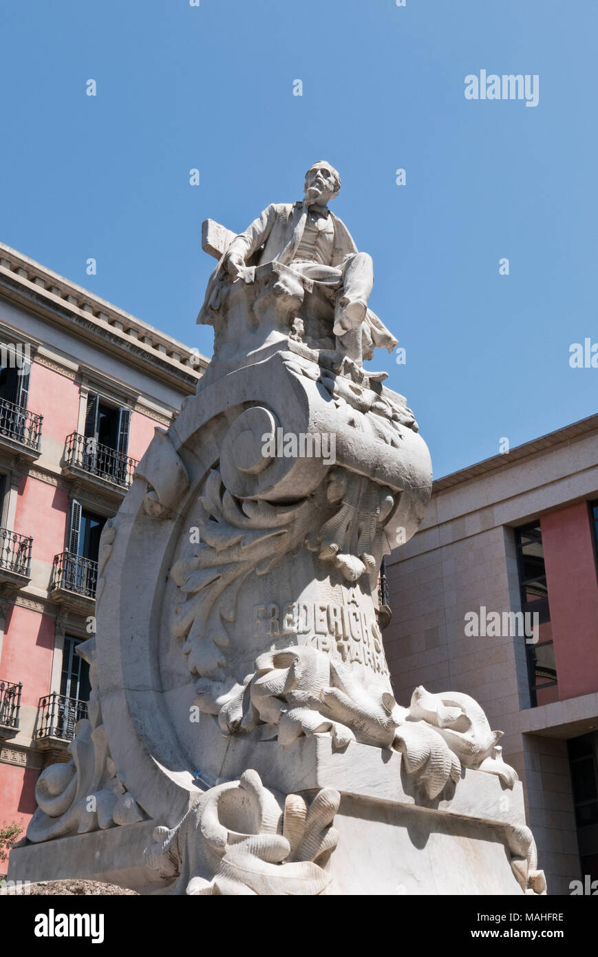 A monument of Frederic Soler by the sculptor Agustín Querol and the ...