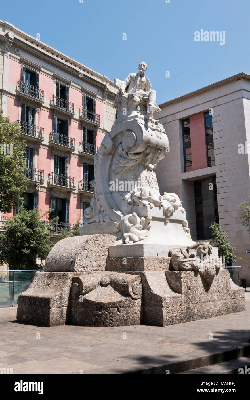 A monument of Frederic Soler by the sculptor Agustín Querol and the ...