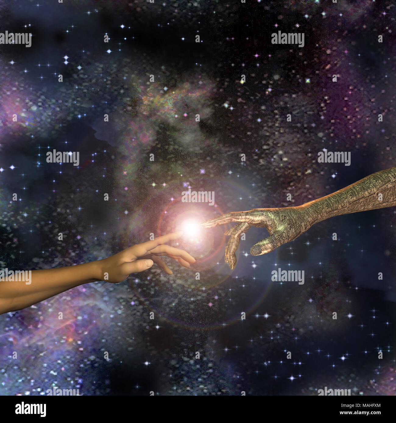 Robot meets human hi-res stock photography and images - Alamy