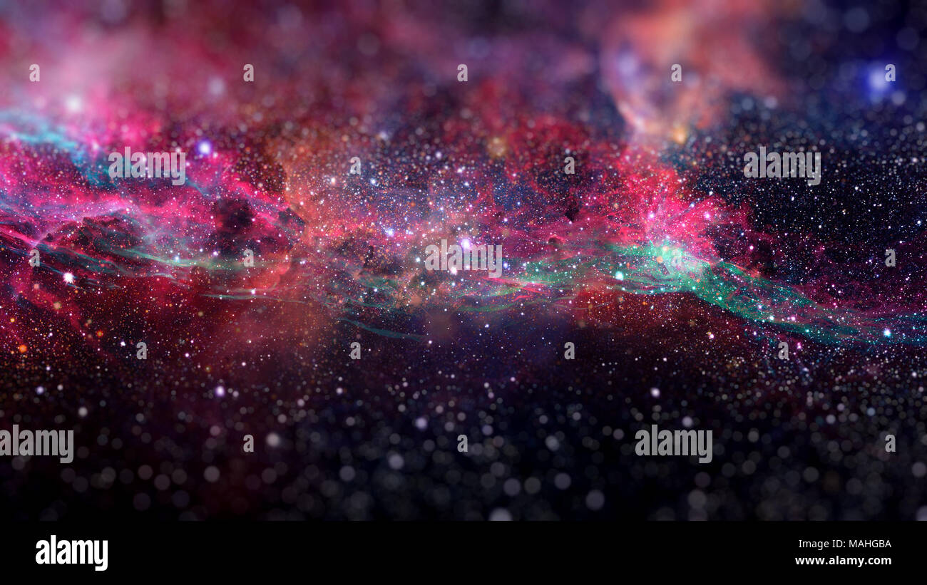 Abstract scientific background - galaxy and nebula in space. Science ...