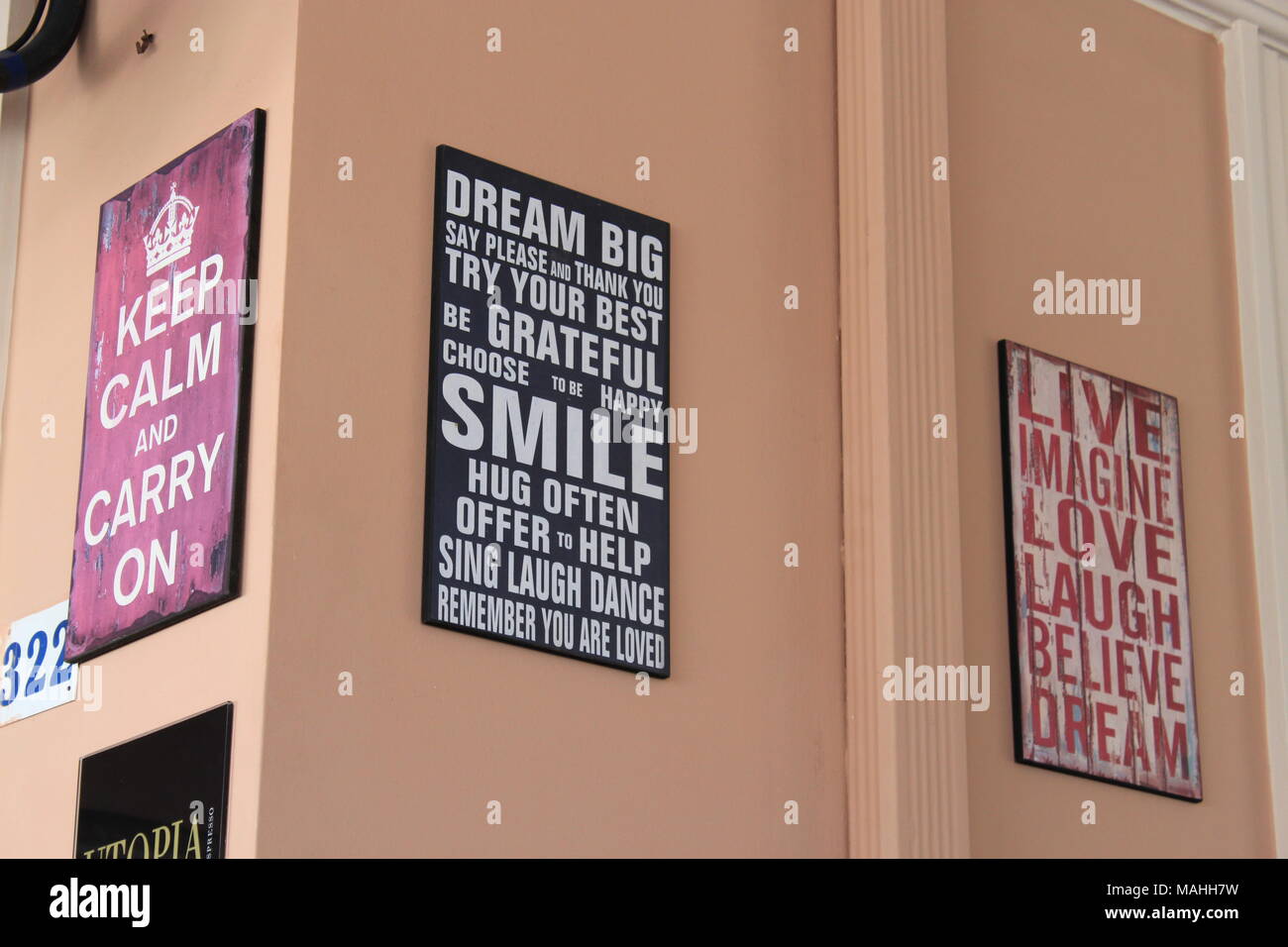 Inspirational life quotes spotted on a taverna wall on Zakynthos (Zante ...