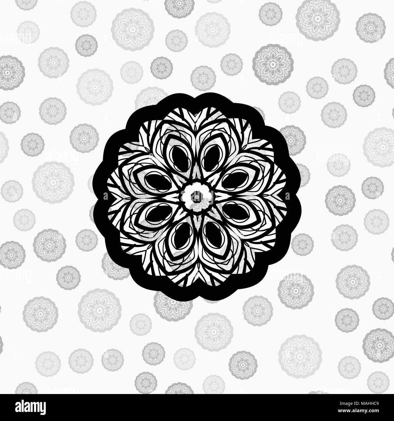 Drawing of a abstract vector round mandala. Circle pattern on white ...