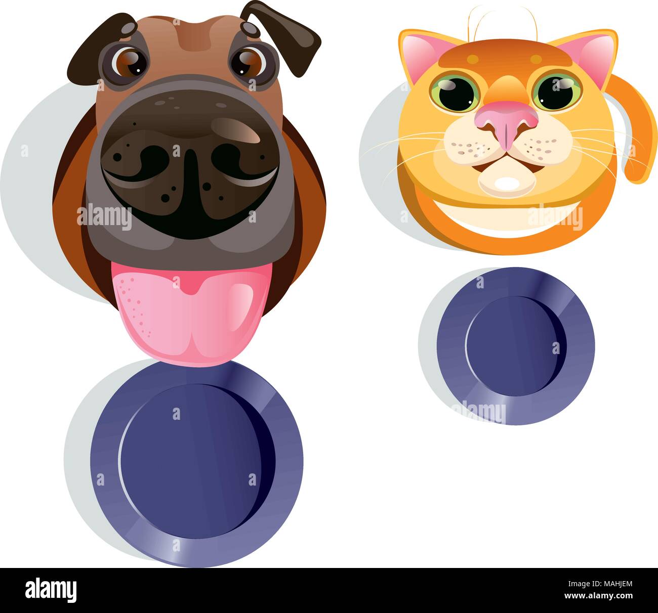 Feeding cat and dog Stock Vector Images - Alamy