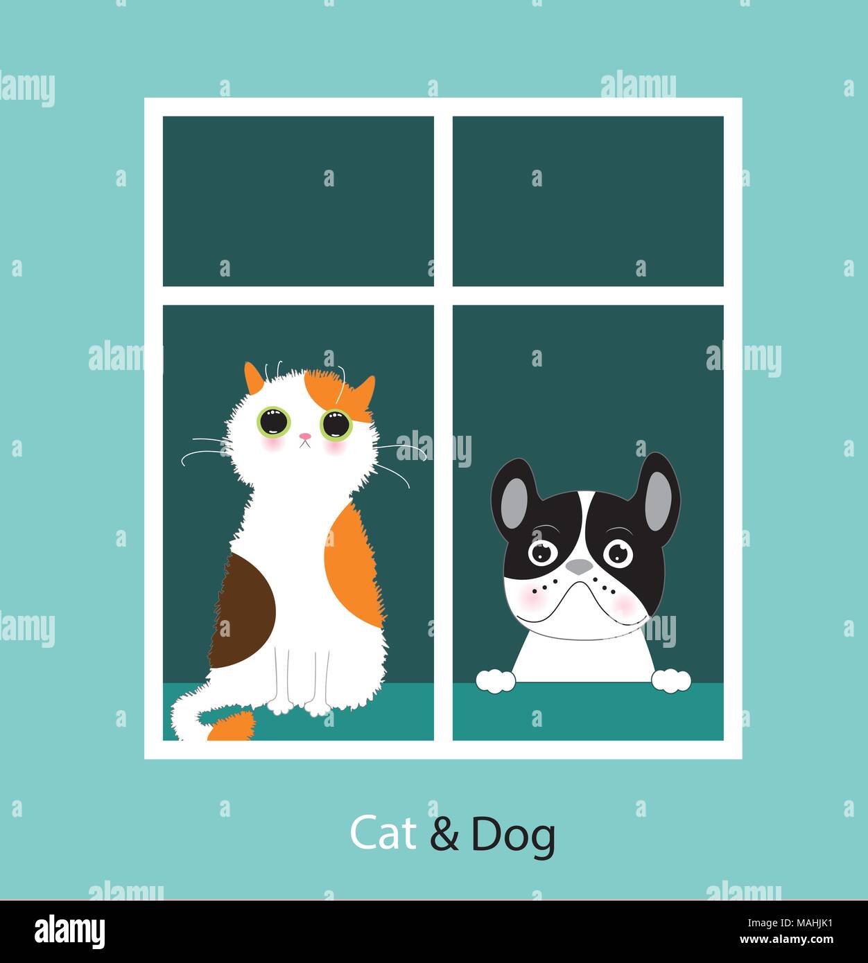 Happy cat kitten Stock Vector Images - Alamy