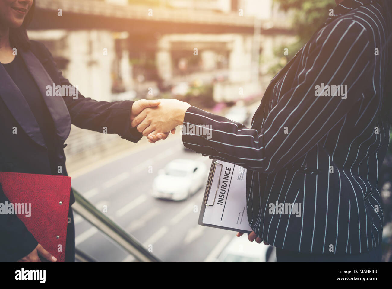 Businessmen handshake with workmate,Handshake business partner work ...