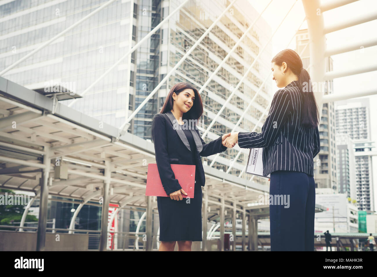 Businessmen handshake with workmate,Handshake business partner work ...