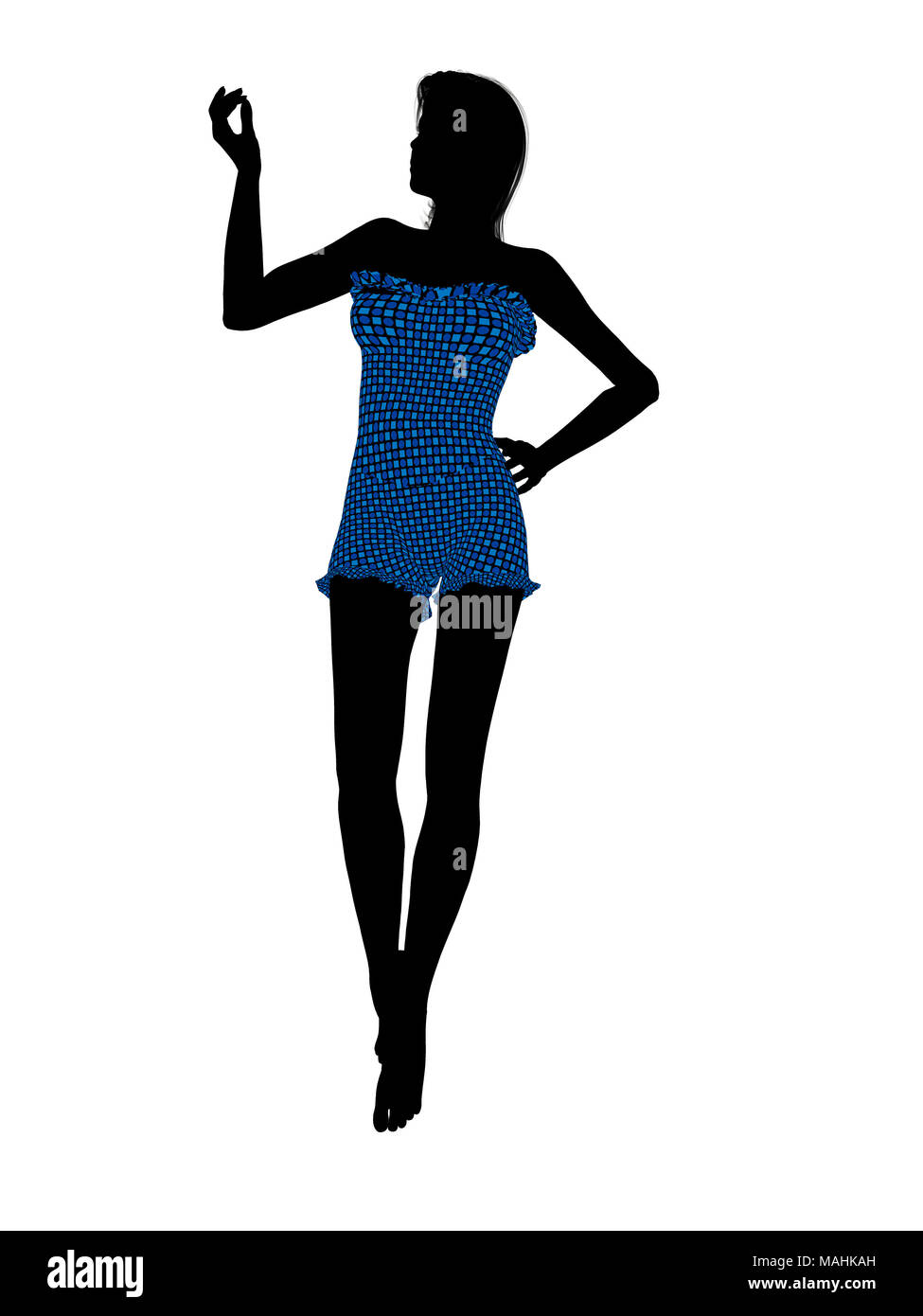 Female swimsuit illustration silhouette on a white background Stock ...