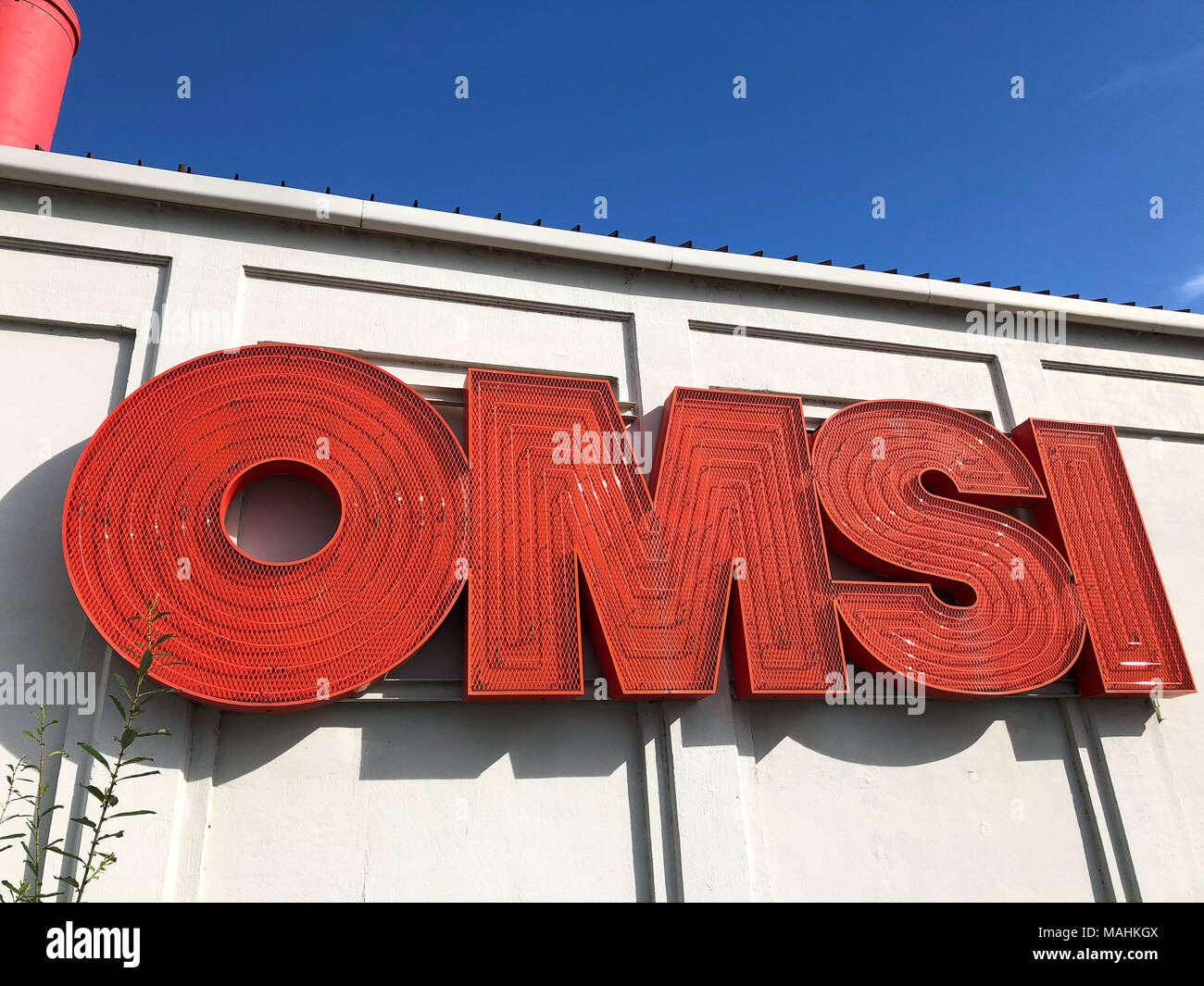 OMSI Sign Portland Oregon Stock Photo - Alamy
