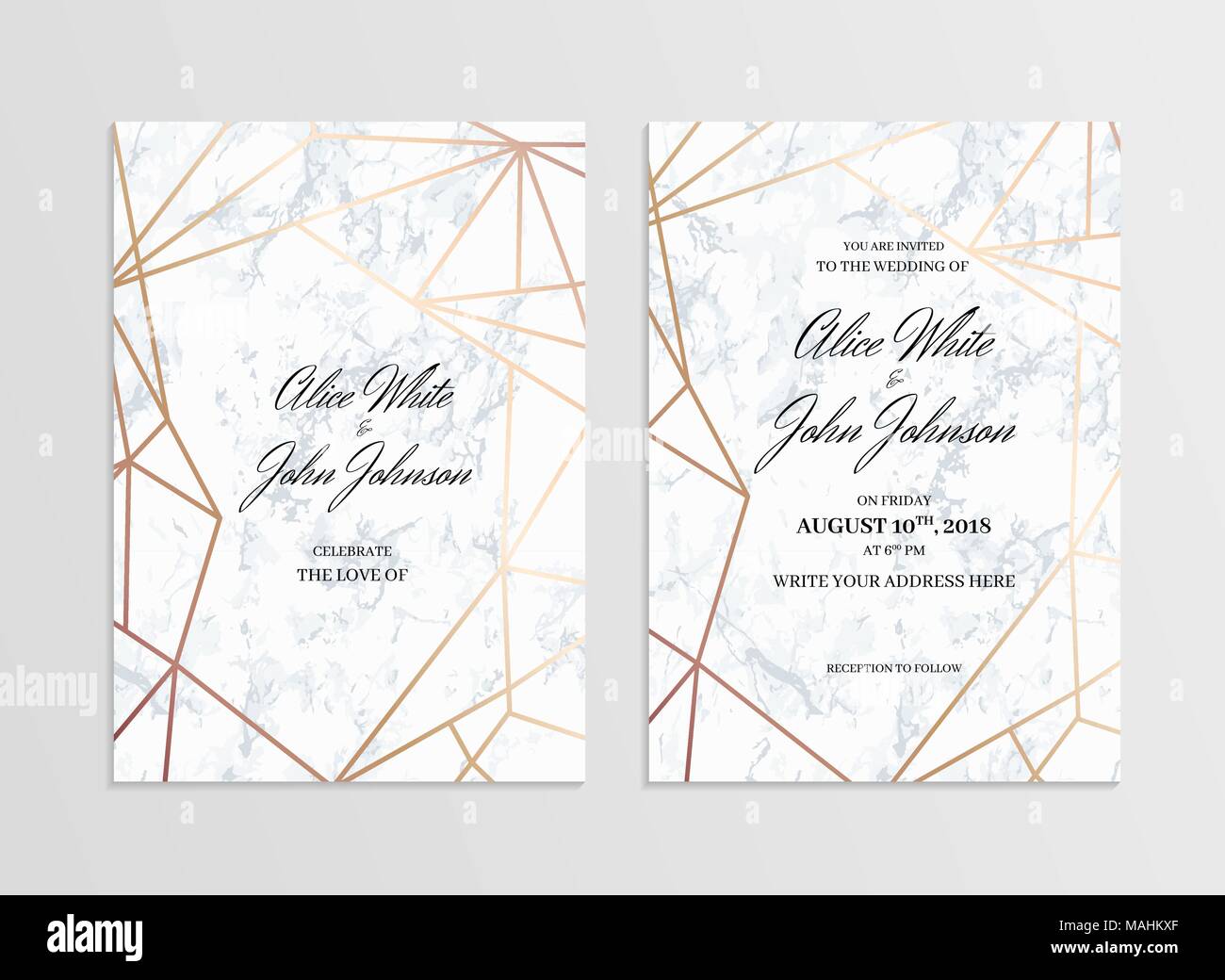 Invitation card template of geometric design Stock Vector Image & Art ...