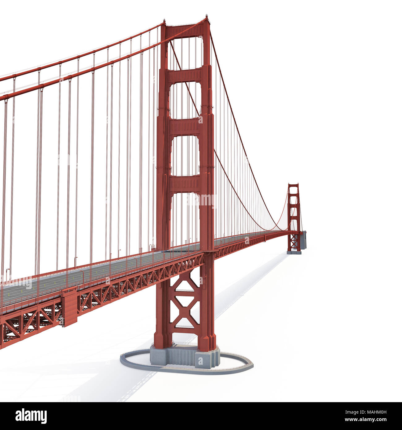 Golden Gate Bridge on white. 3D illustration Stock Photo - Alamy