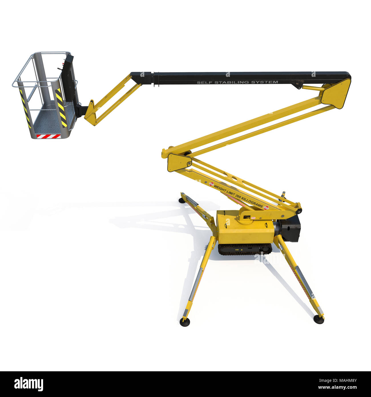 Engine Powered Scissor Lift on white. 3D illustration, clipping path ...