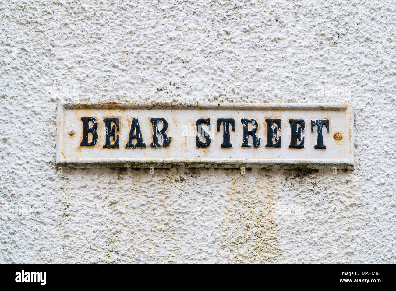 Plaque bearing a street name. Hay-on-Wye Herefordshire UK Stock Photo ...
