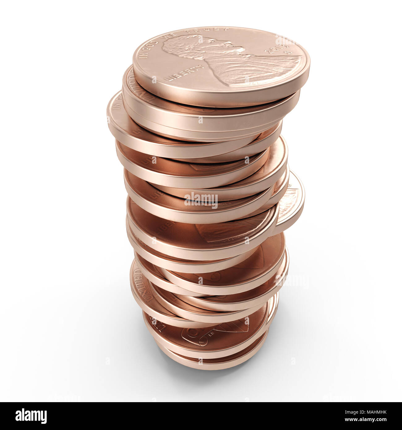 Pennies stack united states hi-res stock photography and images - Alamy