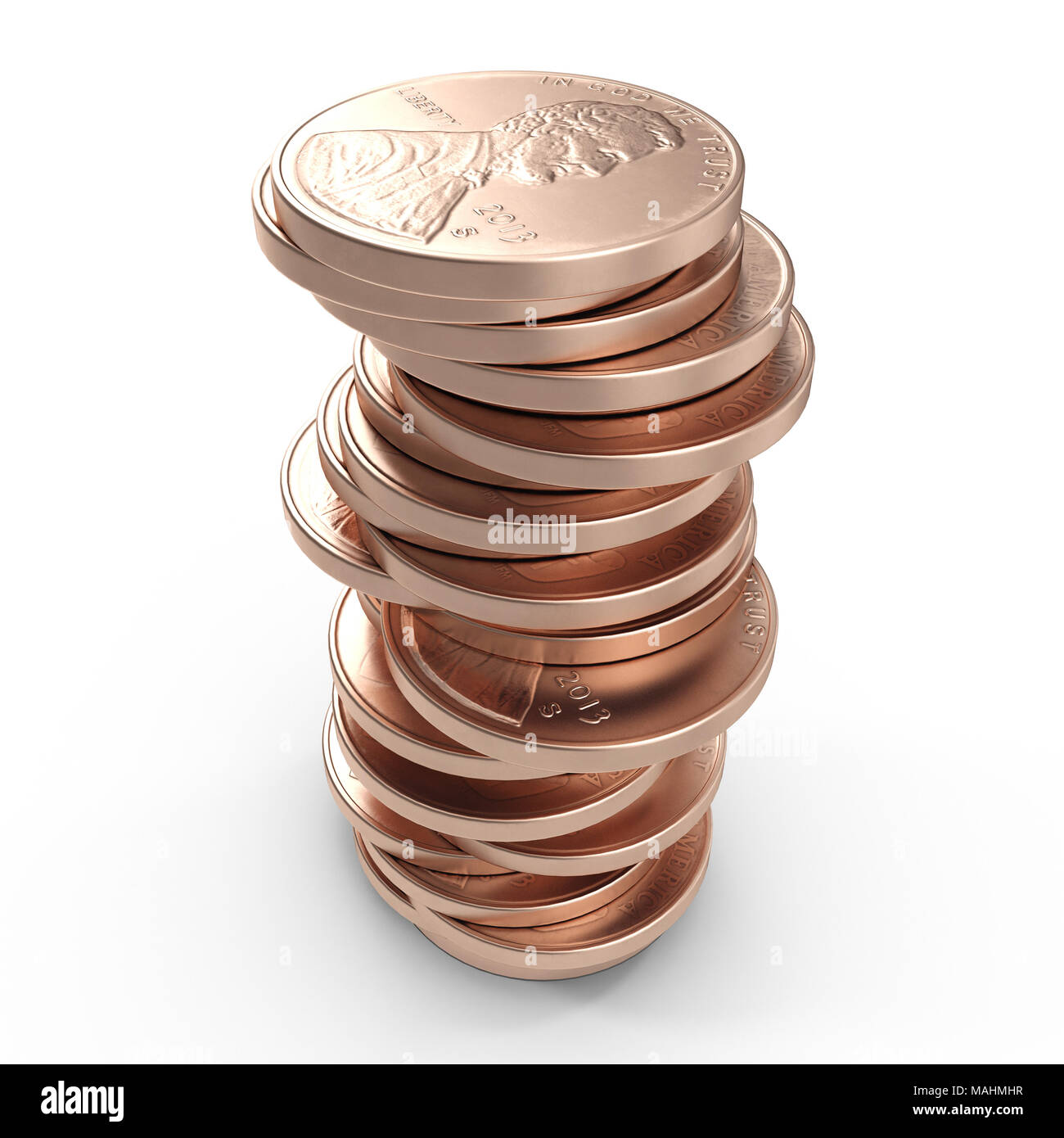 Pennies stack united states hi-res stock photography and images - Alamy