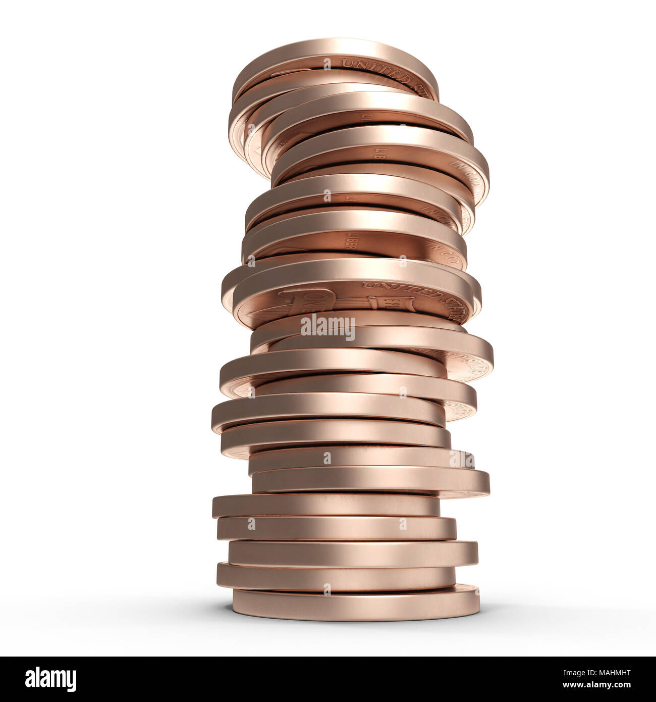 Pennies stack Cut Out Stock Images & Pictures - Alamy
