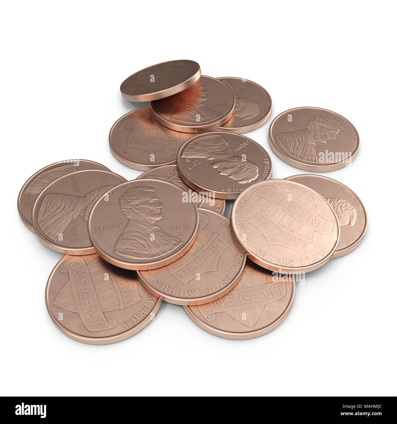 Pennies stack Cut Out Stock Images & Pictures - Alamy