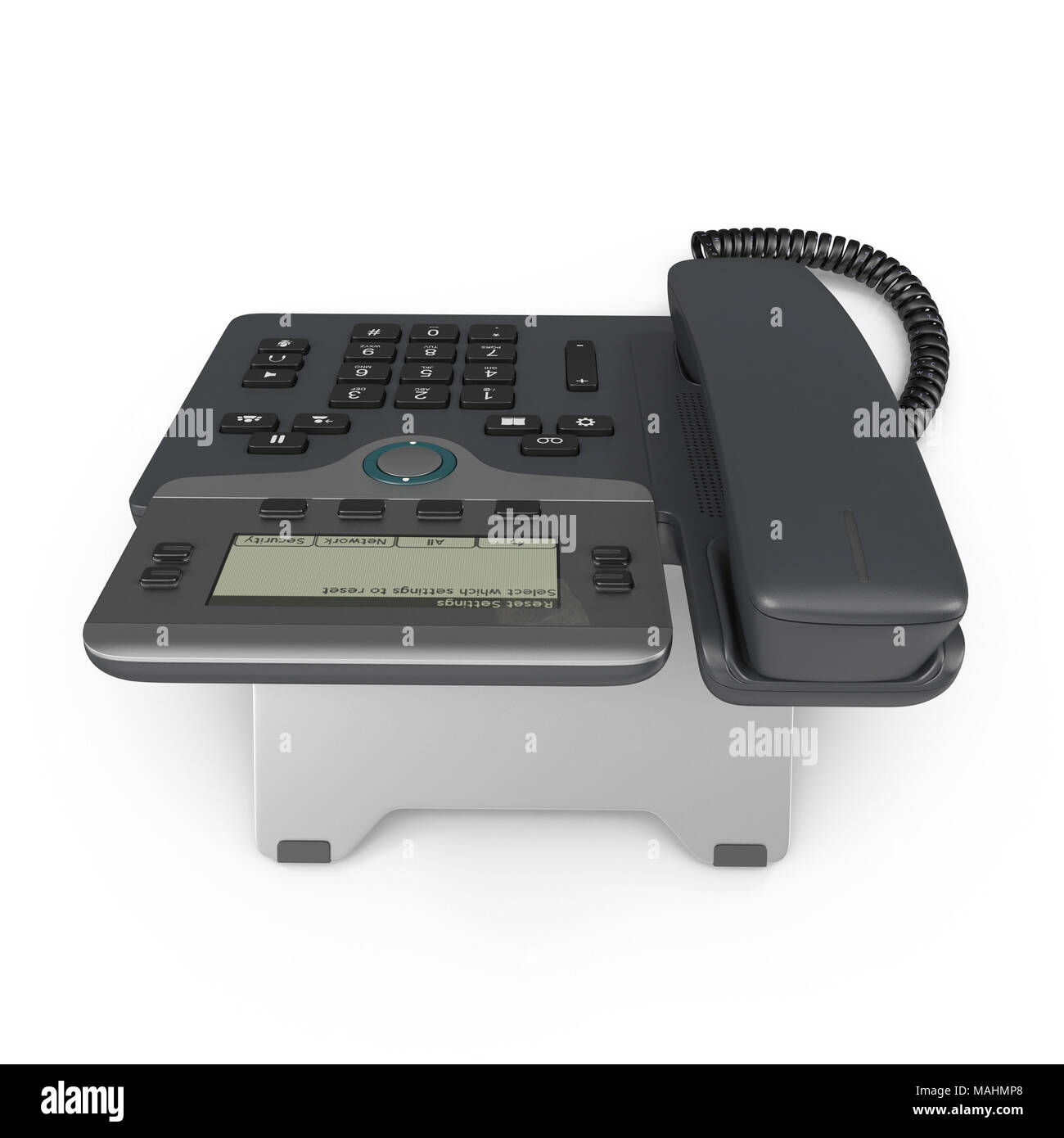 Modern office phone using VoIP technology on a white. 3D illustration ...