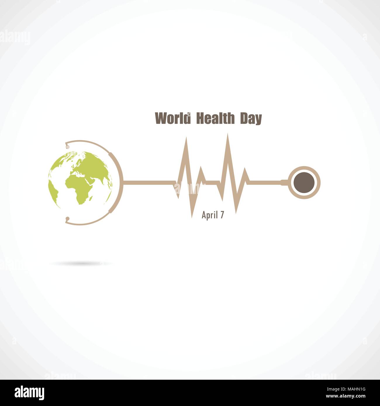 Globe sign and stethoscope vector logo design template.World Health Day ...