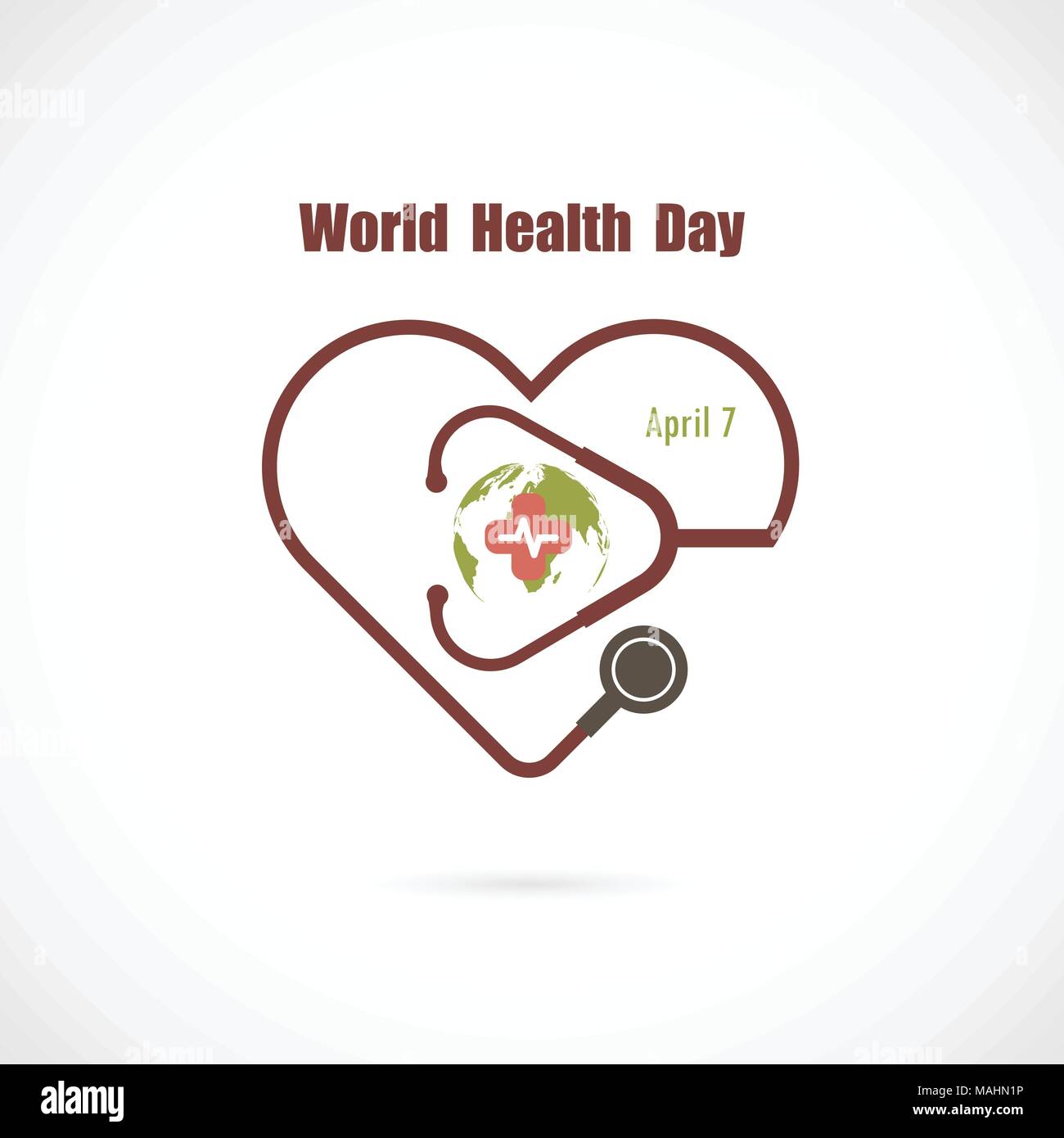 Globe sign and stethoscope vector logo design template.World Health Day ...