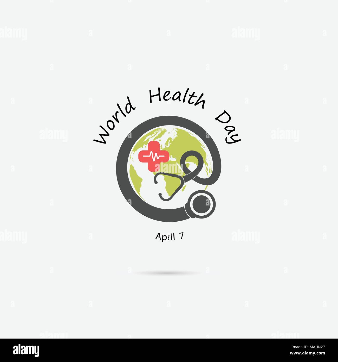 Globe sign and stethoscope vector logo design template.World Health Day ...