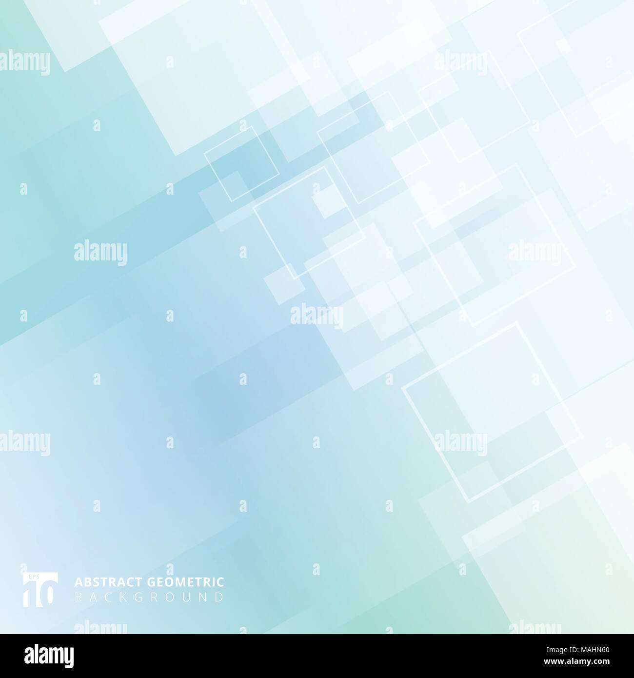 Abstract geometric squares pattern overlay motion on blue gradient color background technology ...