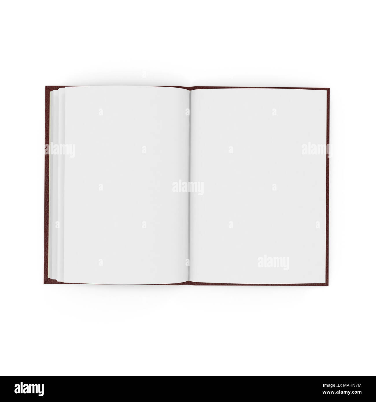 Blank Journal on white. Top view. 3D illustration Stock Photo - Alamy