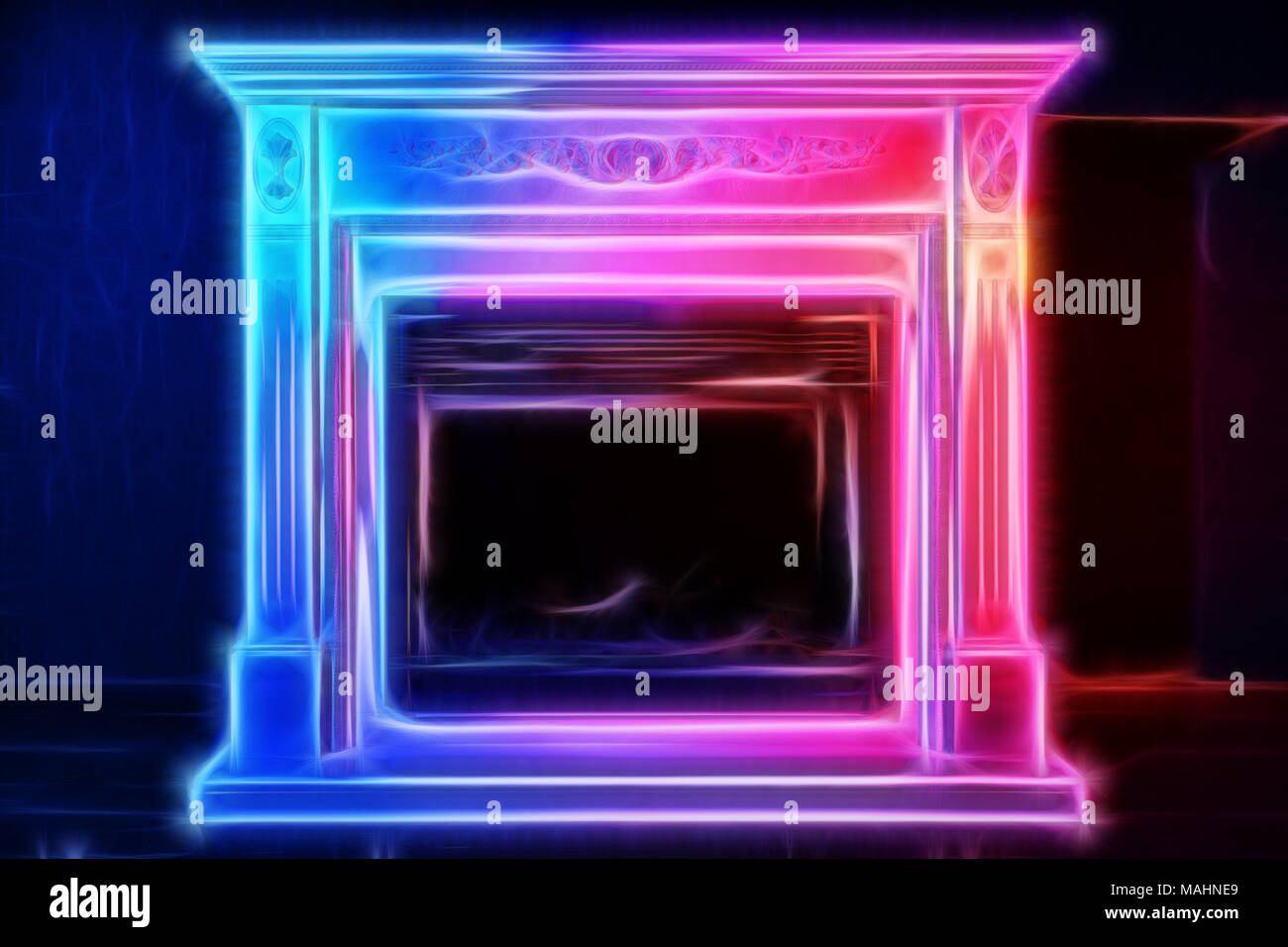 Blue fire frame hi-res stock photography and images - Alamy