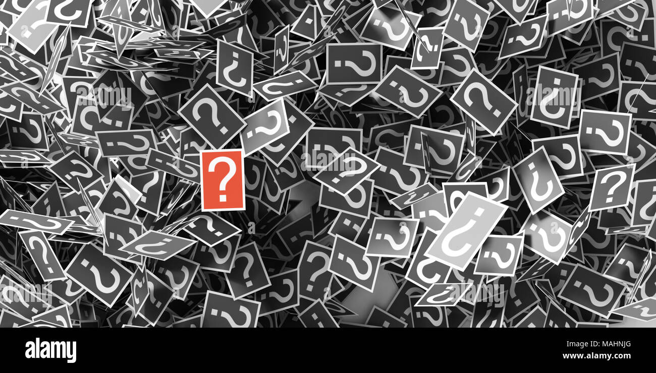 Infinite question marks cards, original 3d rendering Stock Photo - Alamy
