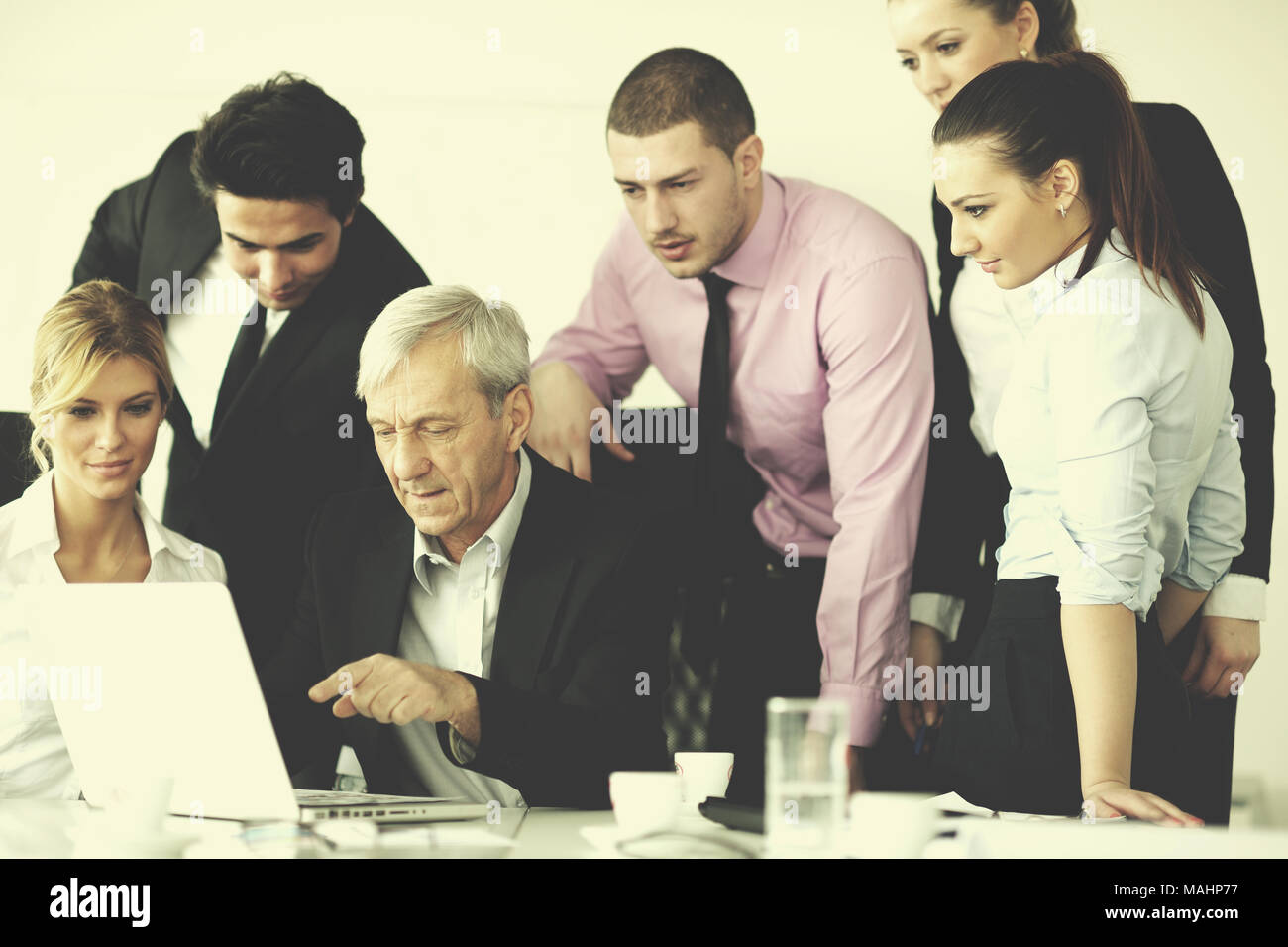 business people team at a meeting in a light and modern office ...