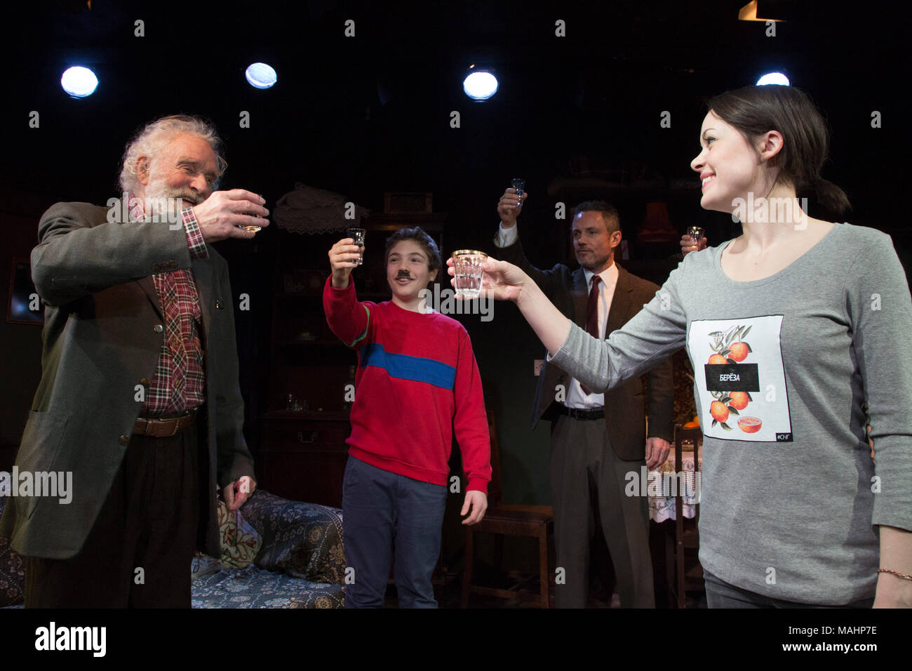 London, UK. 8 January 2015. L-R: Patrick Godfrey, Albie Marber, Paul ...