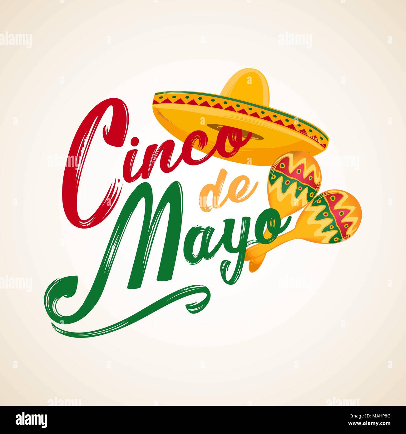 Cinco de Mayo lettering greeting text vector illustration Stock Vector ...