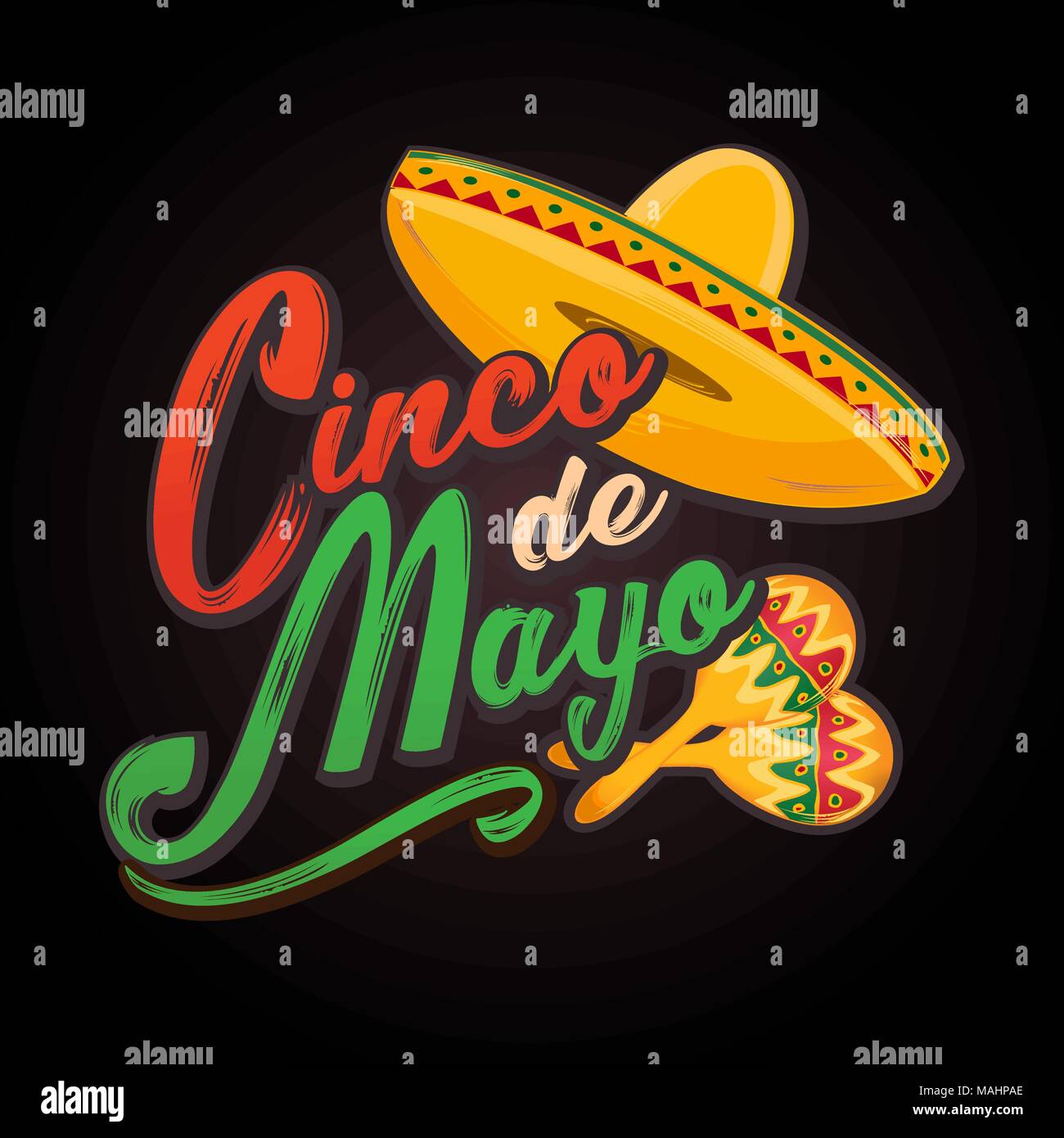 Cinco de Mayo lettering greeting text vector illustration Stock Vector ...