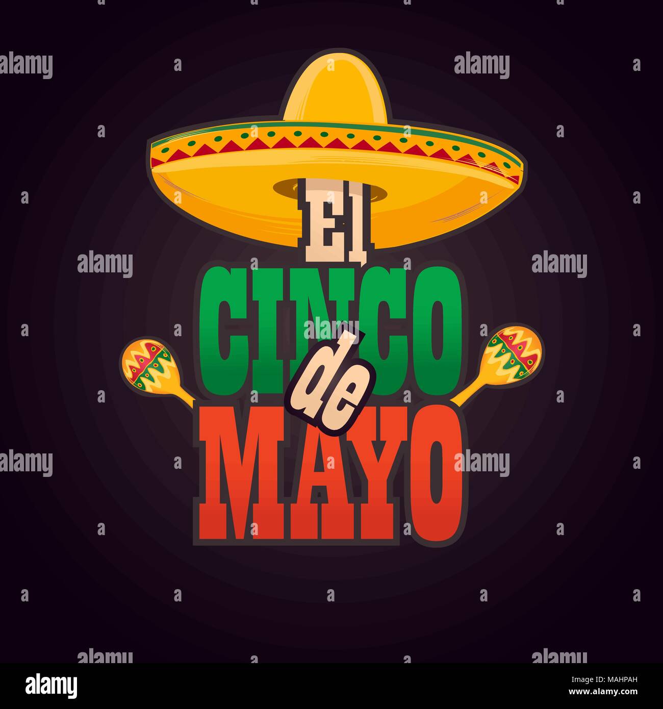 Cinco de Mayo lettering greeting text vector illustration Stock Vector ...