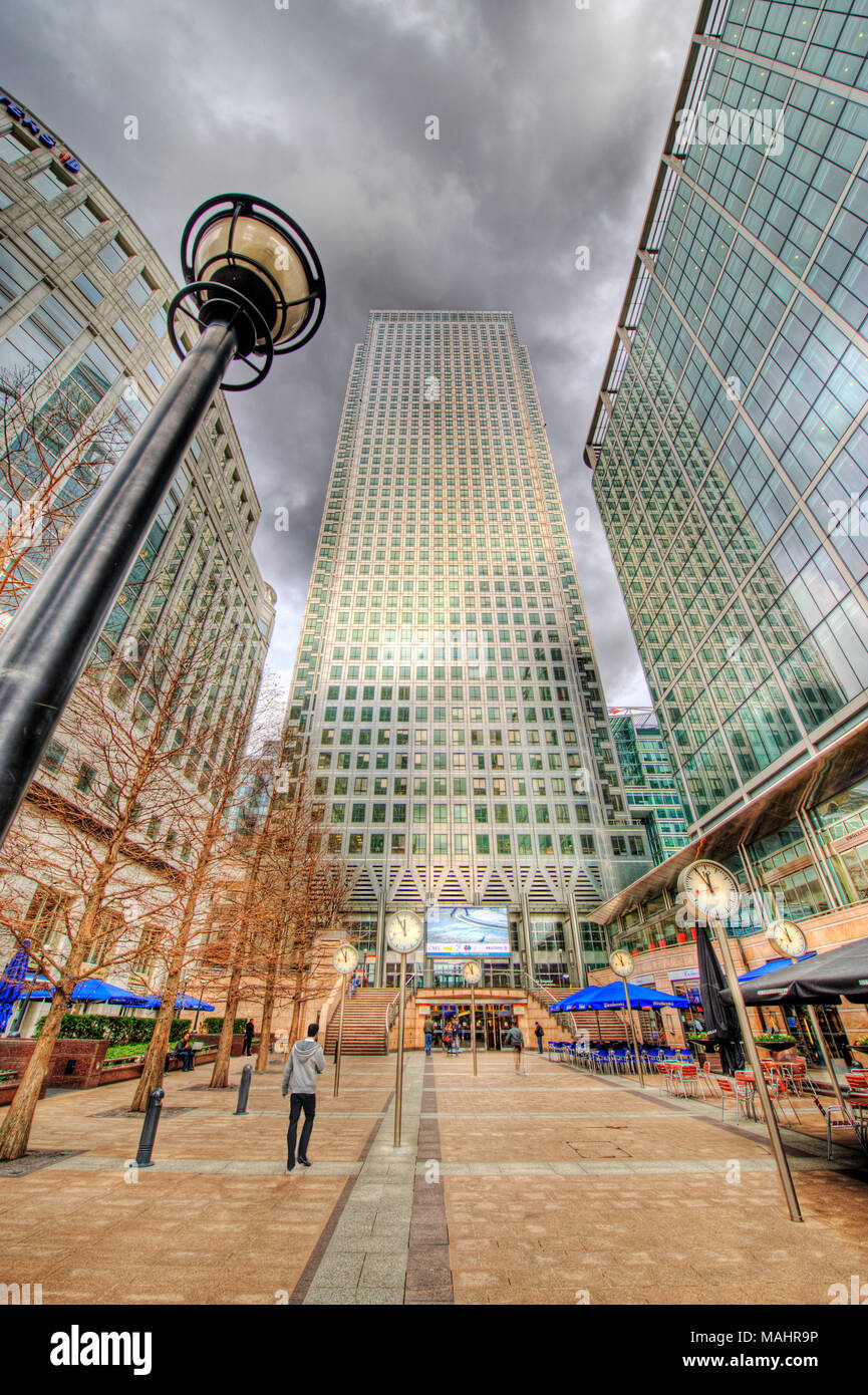 glass office building at canary wharf , london Stock Photo - Alamy