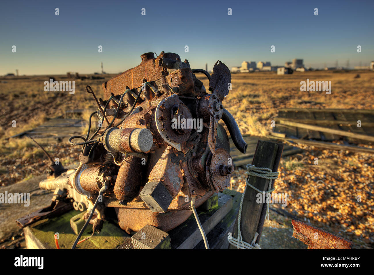 Rusty old boat engine Stock Photo - Alamy