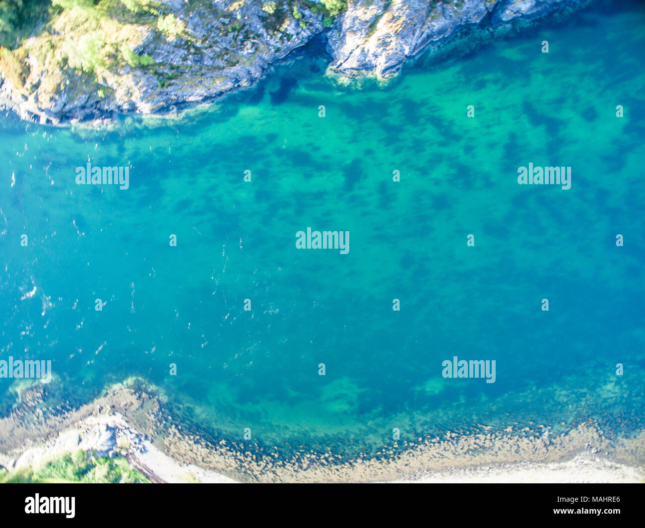 Aerial view of Loch Creran by the Loch Creran bridge, Argyll, Scotland ...